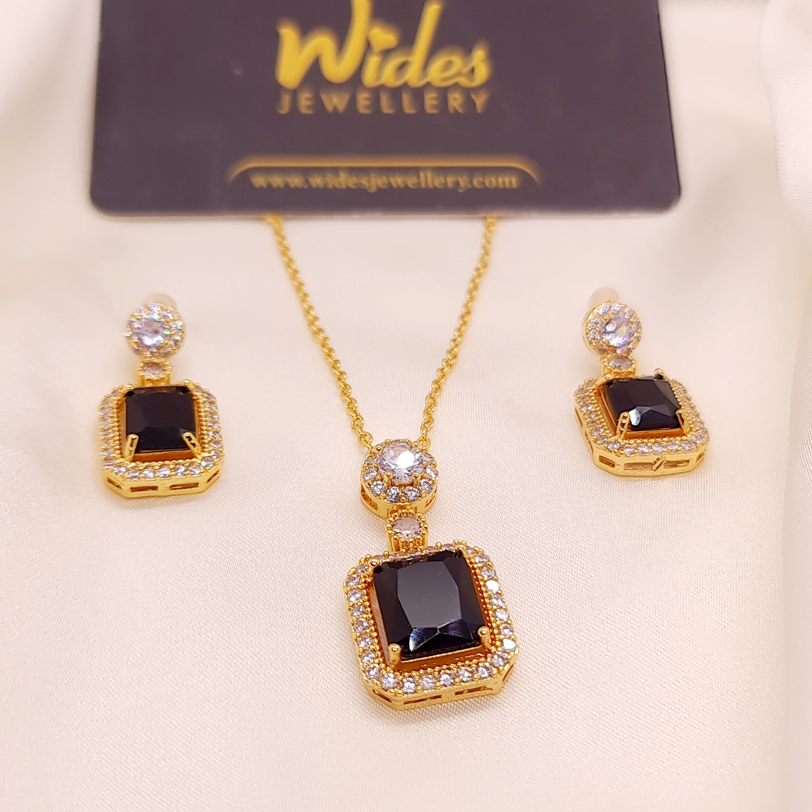 Ruby Black Collection Square Pendant/Locket Set for Girls/Women – Wides ...